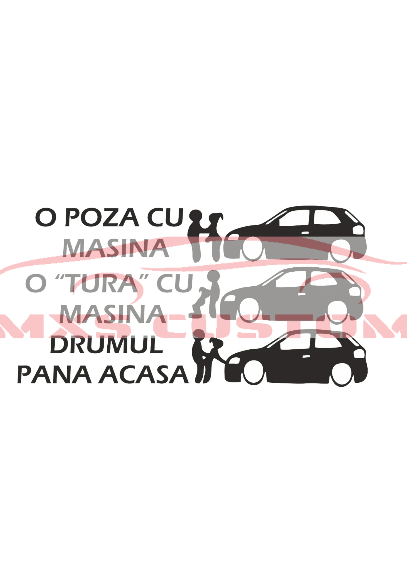 Sticker O tura cu masina Audi A3 2 usi
