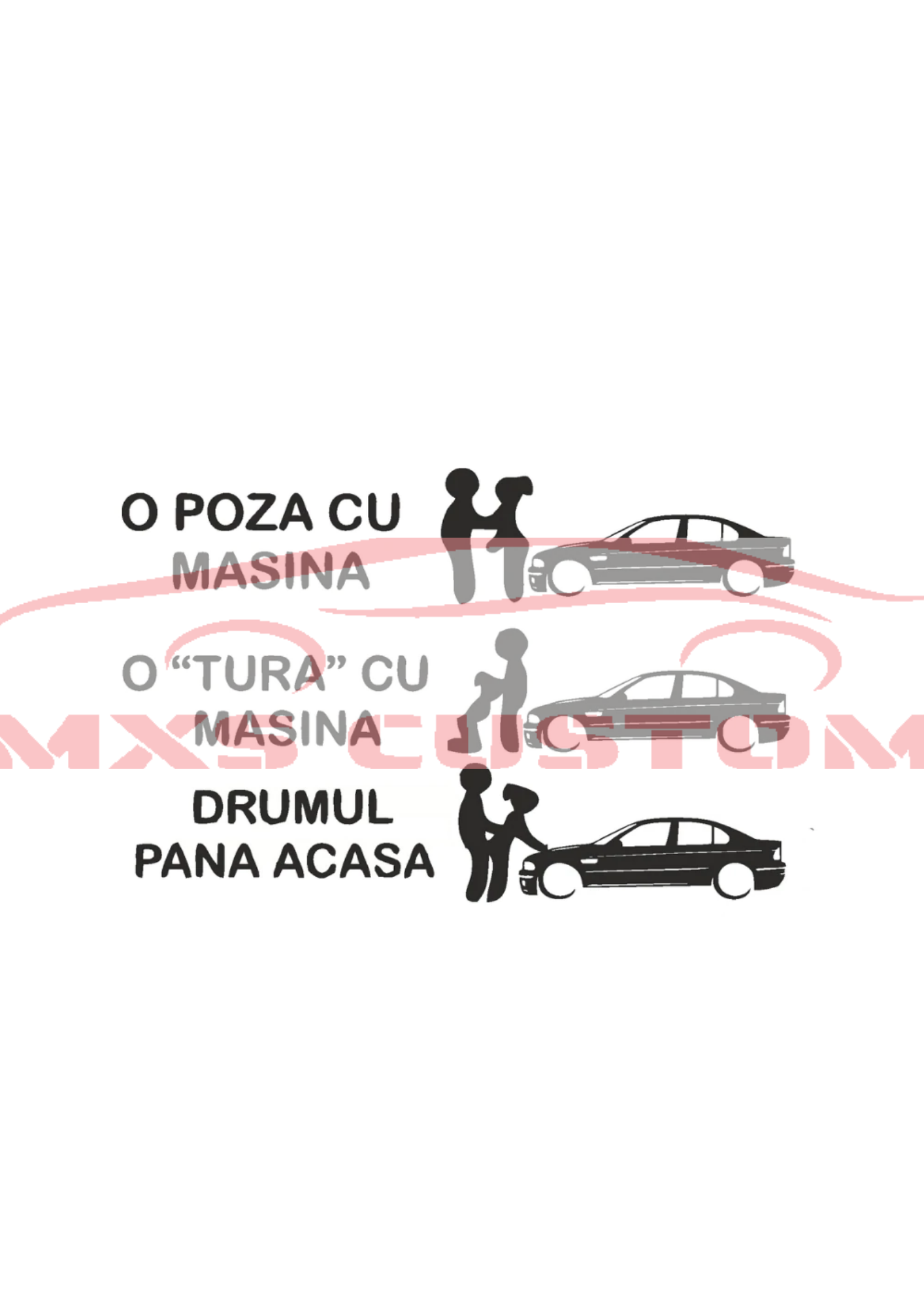 Sticker O tura cu masina BMW E46